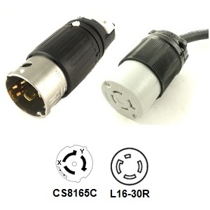 CA Style CS8165C to L16-30R Power Cord Plug Adapter | Cables.com
