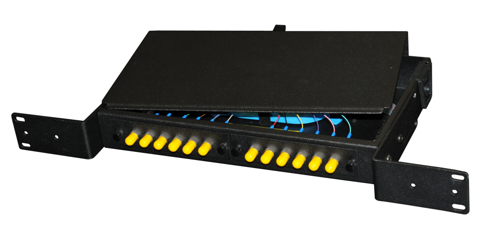 Frm-1Ru-2X-Ts-Dot Rack Mount 1Ru Supports 2 Panels Black W/ Slide Tray