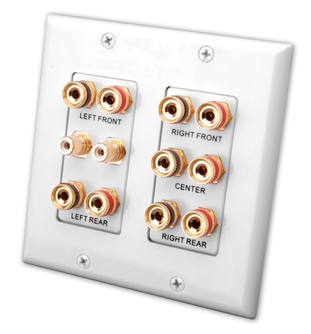 5.2 Home Theater Connection Wall Plate in White | Cables.com