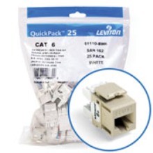 Leviton Category 6 Network Keystone Jack 25 Pack - Ivory
