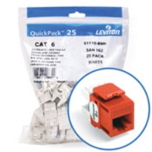 Leviton Category 6 Network Keystone Jack 25 Pack - Orange
