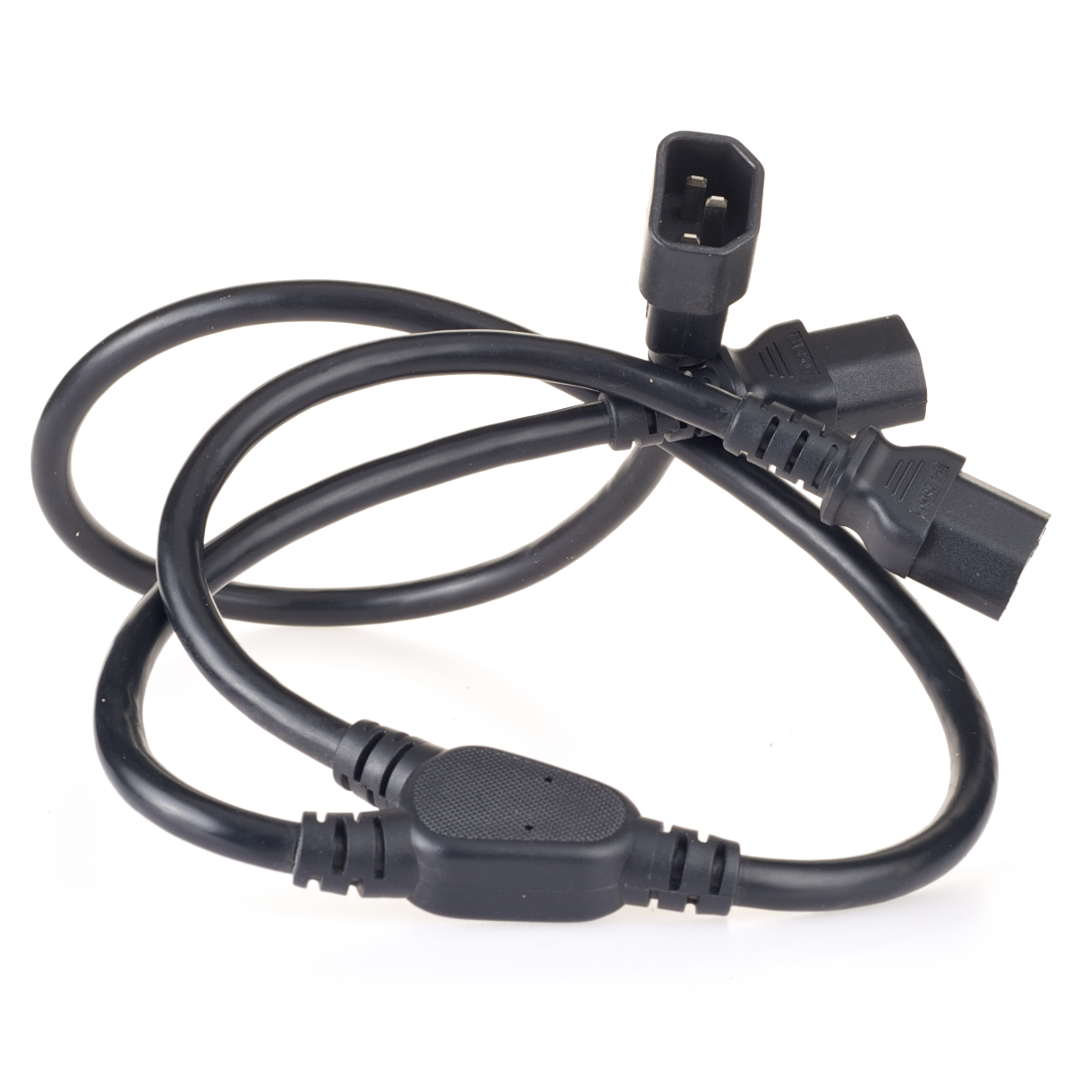 IEC320 C14 To IEC320 C13 Y Power Cord Splitter - 15A - 3 Ft