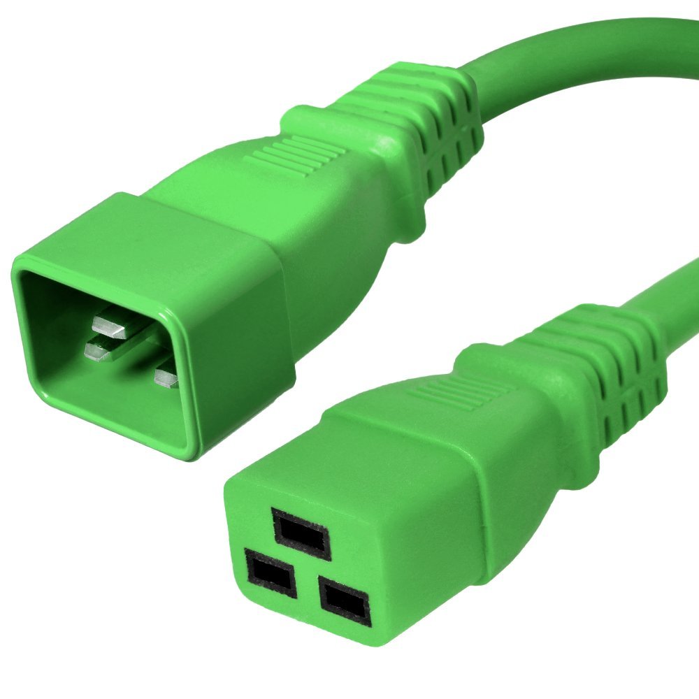 6FT Green IEC C20 To IEC C19 Power Cord 20A 250V
