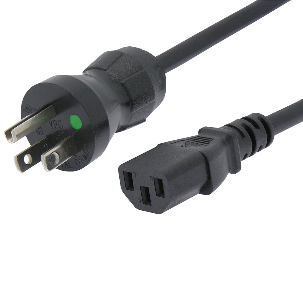 5-15p to C13 Power Cords - 10 amp, 13 amp & Right Angle Power Cables