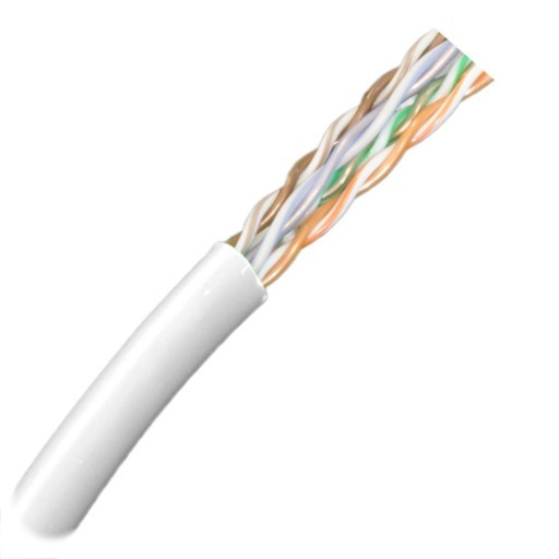 Outdoor Weatherproof UV White Cat5e Bulk Cable 1000 Feet