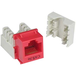 Red Category 5e Flush Mount Keystone Jack