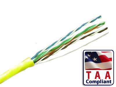 Category 5e Plenum Cable 1000 ft Spool - Yellow